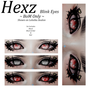 Second Life Marketplace - Hexz - Blink Eyes (Demo)